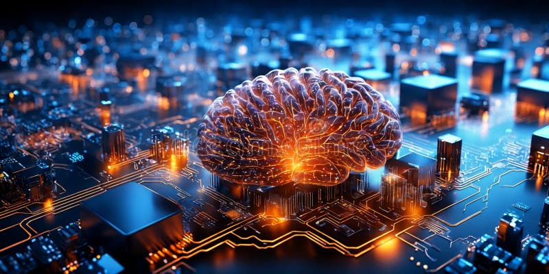 Neural Synthesis: AI As the Industry Cortex Stock Illustration ...