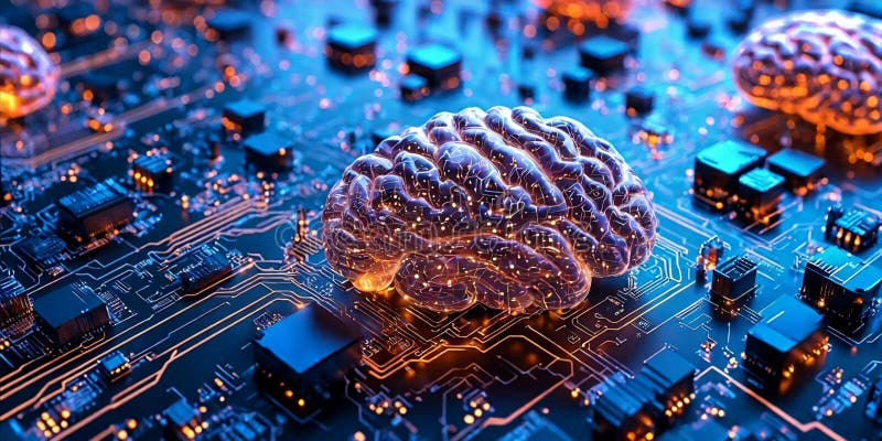 Neural Synthesis: AI As the Industry Cortex Stock Illustration ...