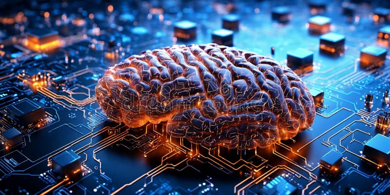 Neural Synthesis: AI As the Industry Cortex Stock Illustration ...