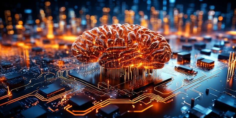 Neural Synthesis: AI As the Industry Cortex Stock Illustration ...