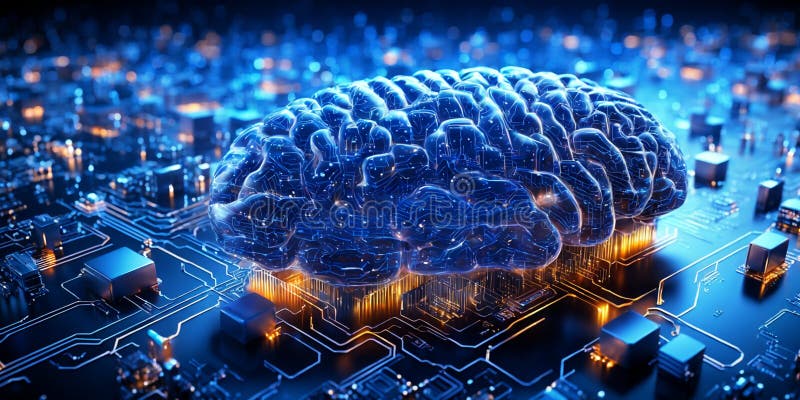 Neural Synthesis: AI As the Industry Cortex Stock Illustration ...