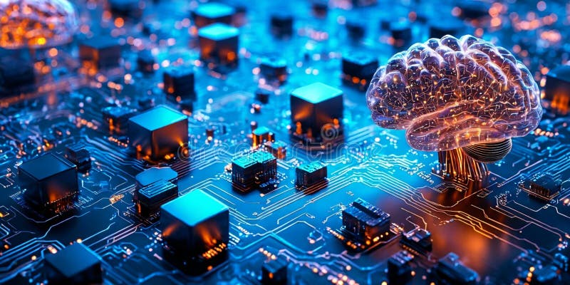 Neural Synthesis: AI As the Industry Cortex Stock Illustration ...