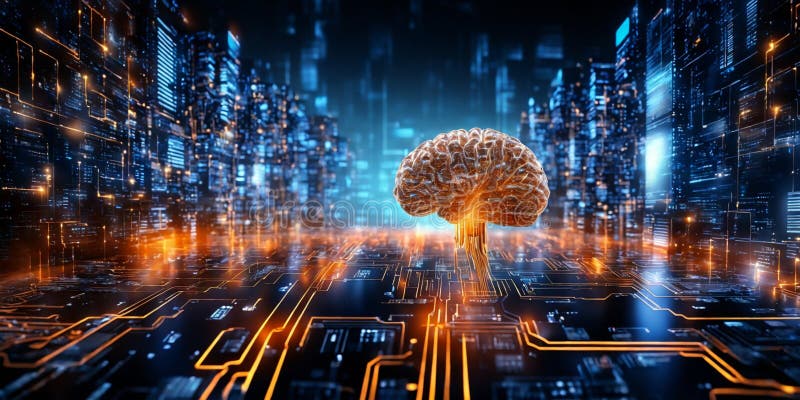 Neural Synthesis: AI As the Industry Cortex Stock Illustration ...