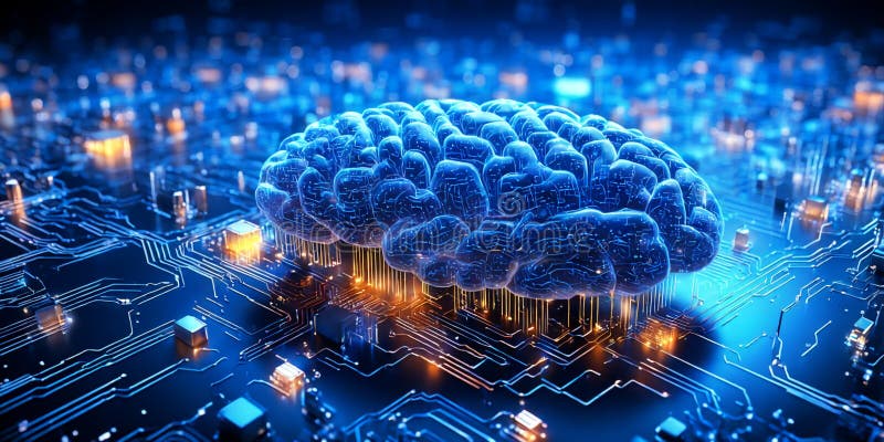 Neural Synthesis: AI As the Industry Cortex Stock Illustration ...