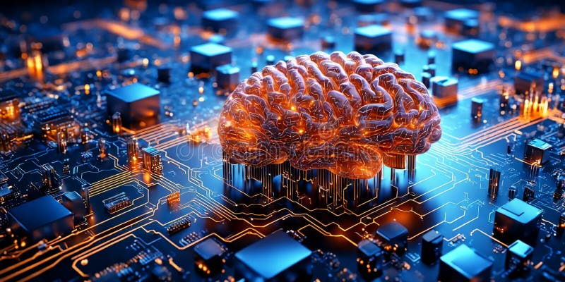 Neural Synthesis: AI As the Industry Cortex Stock Illustration ...