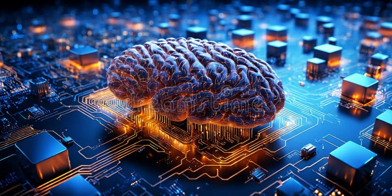 Neural Synthesis: AI As the Industry Cortex Stock Illustration ...