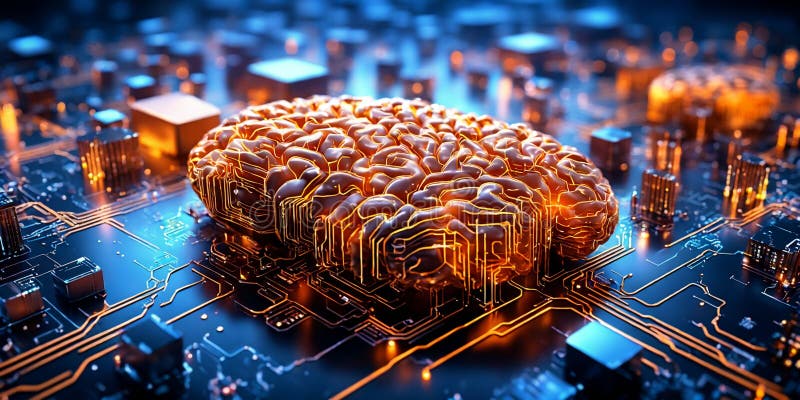 Neural Synthesis: AI As the Industry Cortex Stock Illustration ...