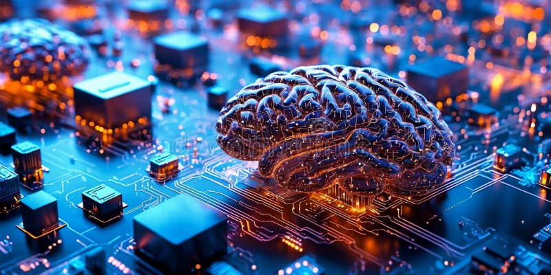 Neural Synthesis: AI As the Industry Cortex Stock Illustration ...