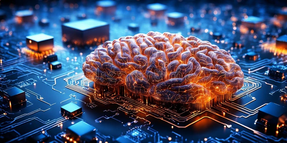 Neural Synthesis: AI As the Industry Cortex Stock Illustration ...