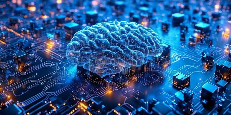 Neural Synthesis: AI As the Industry Cortex Stock Illustration ...