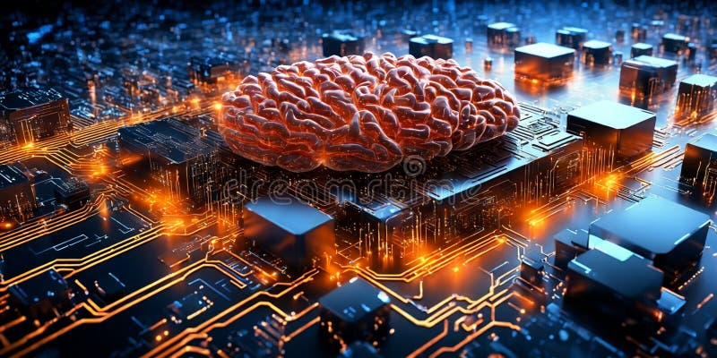 Neural Synthesis: AI As the Industry Cortex Stock Illustration ...