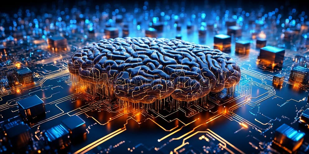 Neural Synthesis: AI As the Industry Cortex Stock Illustration ...