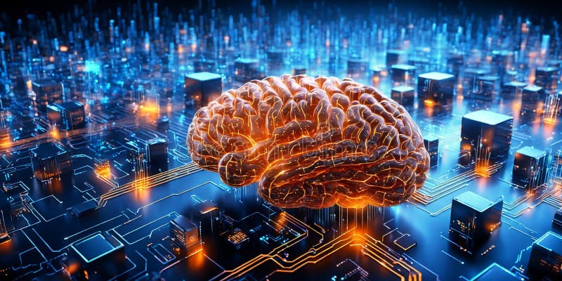 Neural Synthesis: AI As the Industry Cortex Stock Illustration ...