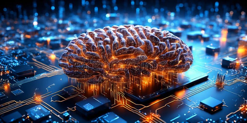 Neural Synthesis: AI As the Industry Cortex Stock Illustration ...