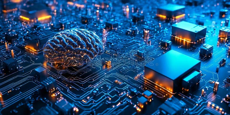 Neural Synthesis: AI As the Industry Cortex Stock Illustration ...