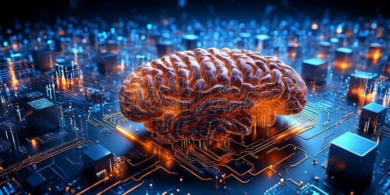 Neural Synthesis: AI As the Industry Cortex Stock Illustration ...