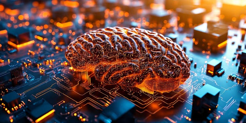 Neural Synthesis: AI As the Industry Cortex Stock Illustration ...