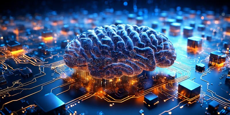 Neural Synthesis: AI As the Industry Cortex Stock Illustration ...