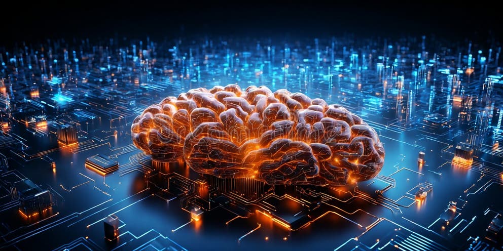 Neural Synthesis: AI As the Industry Cortex Stock Illustration ...