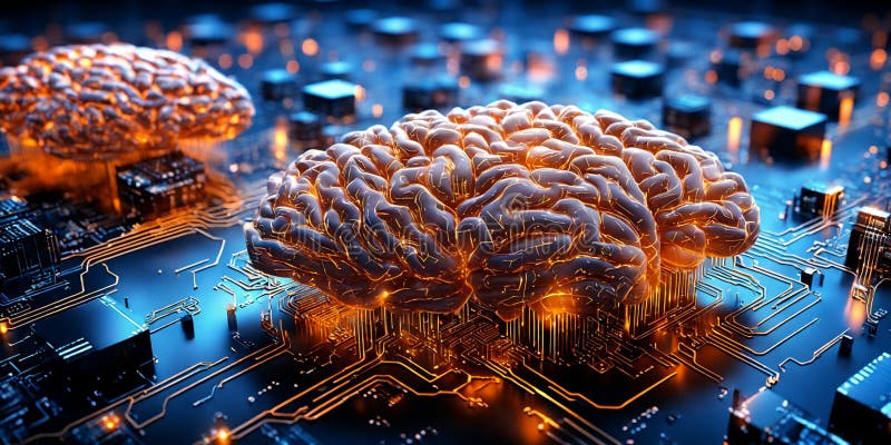 Neural Synthesis: AI As the Industry Cortex Stock Illustration ...