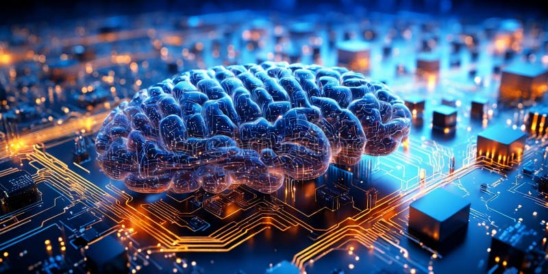 Neural Synthesis: AI As the Industry Cortex Stock Illustration ...