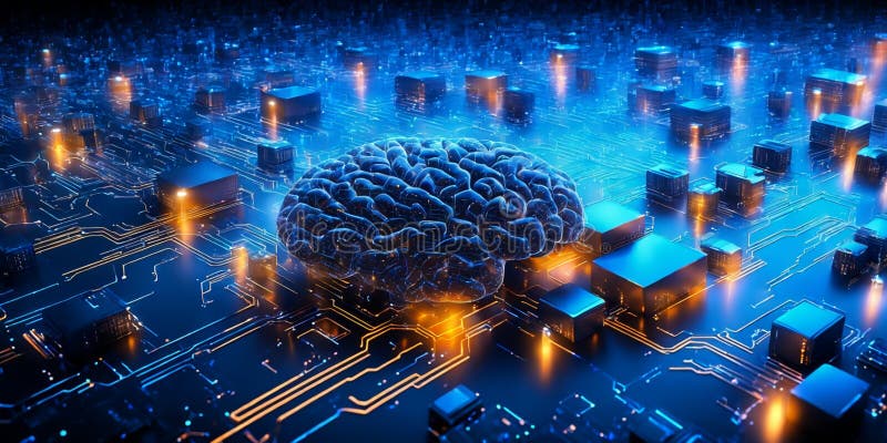 Neural Synthesis: AI As the Industry Cortex Stock Illustration ...