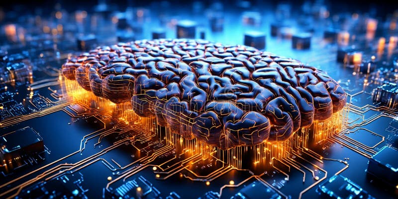 Neural Synthesis: AI As the Industry Cortex Stock Illustration ...