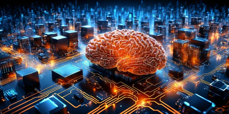 Neural Synthesis: AI As the Industry Cortex Stock Illustration ...