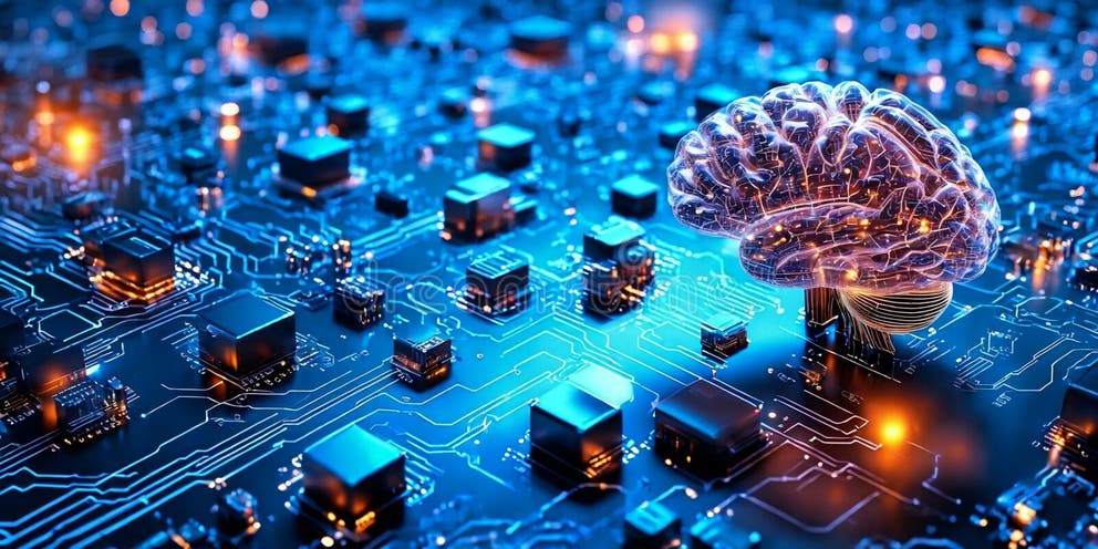 Neural Synthesis: AI As the Industry Cortex Stock Illustration ...