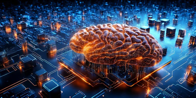 Neural Synthesis: AI As the Industry Cortex Stock Illustration ...