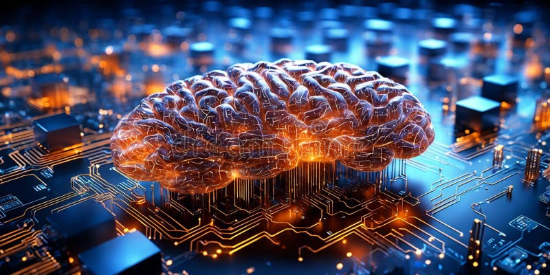 Neural Synthesis: AI As the Industry Cortex Stock Illustration ...