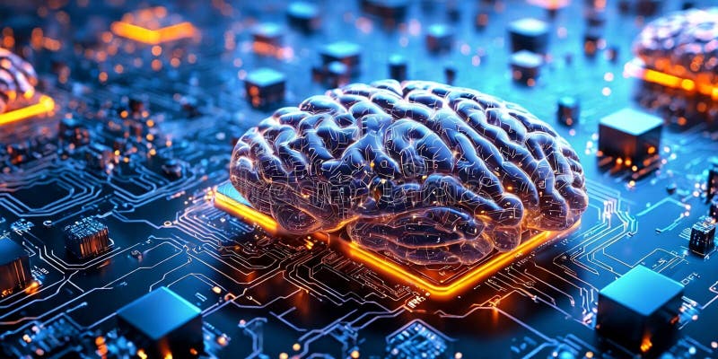 Neural Synthesis: AI As the Industry Cortex Stock Illustration ...