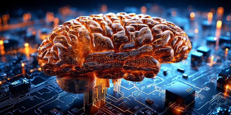 Neural Synthesis: AI As the Industry Cortex Stock Illustration ...