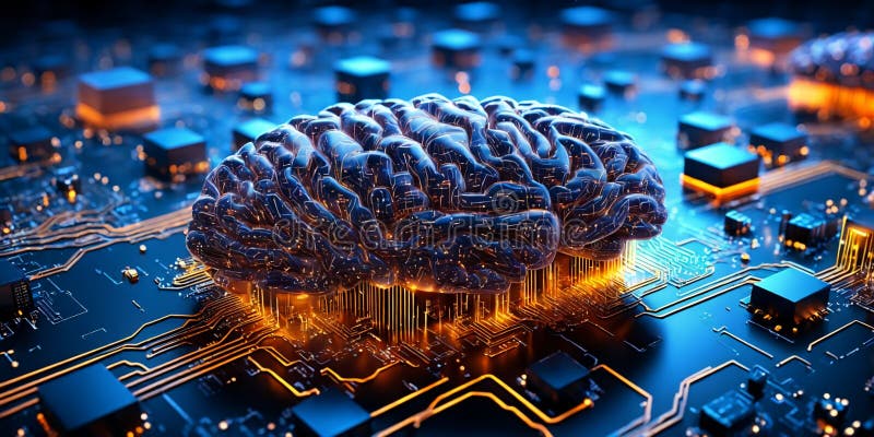 Neural Synthesis: AI As the Industry Cortex Stock Illustration ...