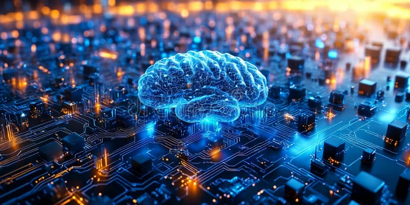 Neural Synthesis: AI As the Industry Cortex Stock Illustration ...