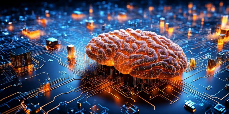 Neural Synthesis: AI As the Industry Cortex Stock Illustration ...