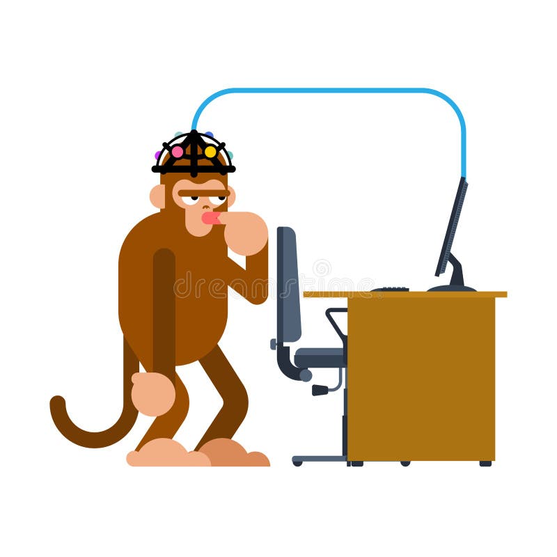 Neuralink Chip in Monkeys Brain. Artificial Intelligence Cyborg Stock ...