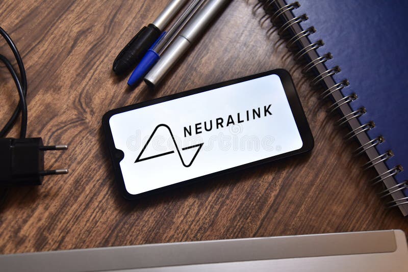 The Neuralink Logo is Seen on a Smartphone Screen on a Table with ...