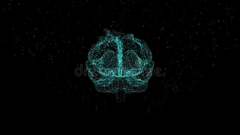 Abstract Glowing Brain Structure Formed from Tiny Particles in Intense ...