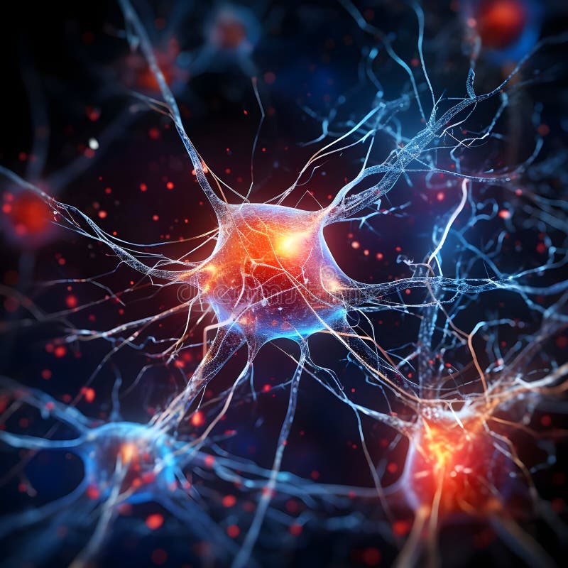 Neuro Cells Under the Microscope Stock Illustration - Illustration of ...