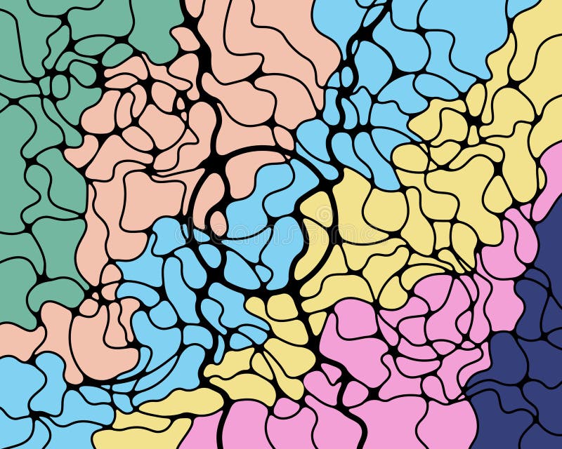 Neuro Graphics. Abstract Color Pattern with Smooth Lines and Shapes ...