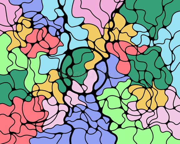 Neuro Graphics. Abstract Color Pattern with Smooth Lines and Shapes ...