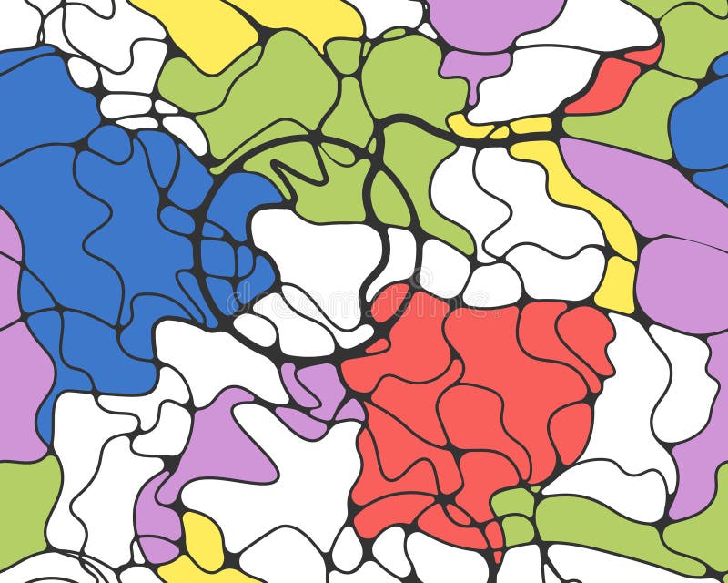 Neuro Graphics. Abstract Color Pattern with Smooth Lines and Shapes ...
