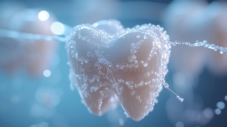 Neuro-map Design Showcasing a Vibrant 3D Tooth Structure with Bubbles ...