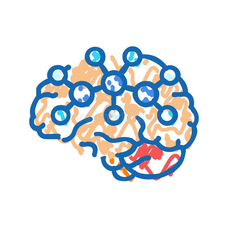 Neurochemistry Neuroscience Neurology Icon Doodle Illustration Stock ...