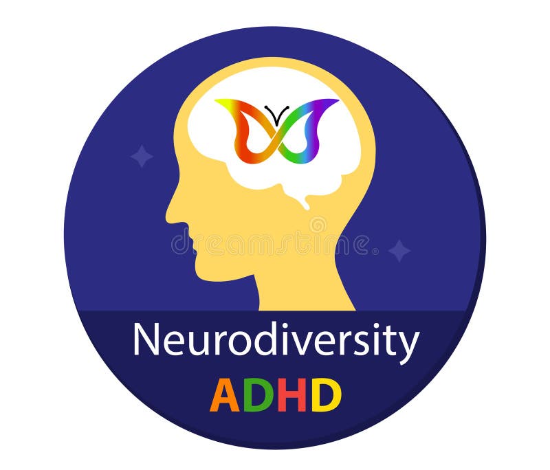 Neurodiversity ADHD Symbol. Rainbow Gradient Butterfly in the Shape of ...