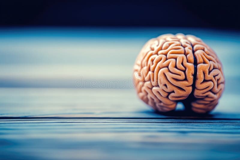 Neurodiversity and Chaos Concept: Brain on Wooden Surface in Artistic ...