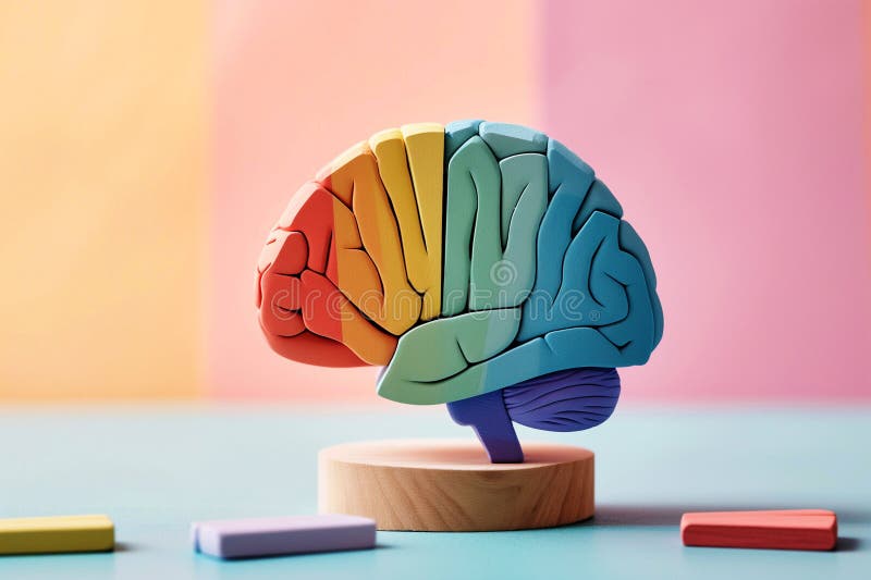 Neurodiversity. Colorful Brain Model. Brainstorming, Creative Thinking ...