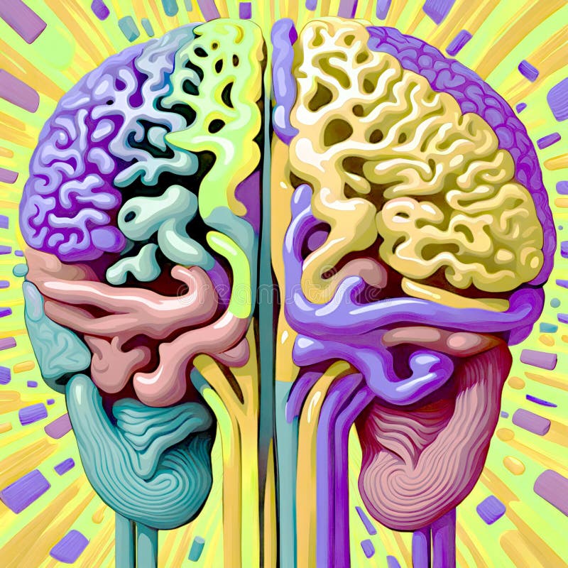 Neurodiversity human brain stock illustration. Illustration of ...