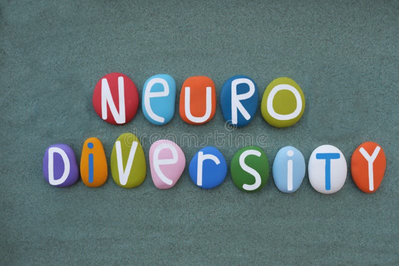 Neurodiversity Word Composed with Multi Colored Stone Letters Over ...
